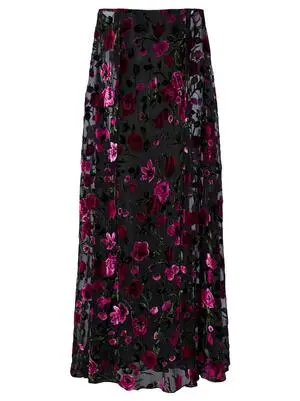 RODARTE Caped Floral Devore Velvet Gown - Multicoloured