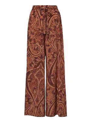 Ulla Johnson Sawyer Silk Crepe De Chine Wide-leg Pants - Multicoloured