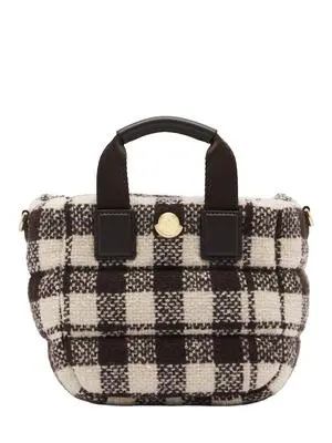 MONCLER Caradoc Mini Checked Canvas Tote Bag