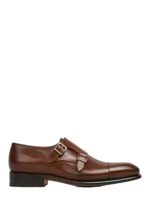Santoni Double-buckle Monk-strap Shoes - Brown