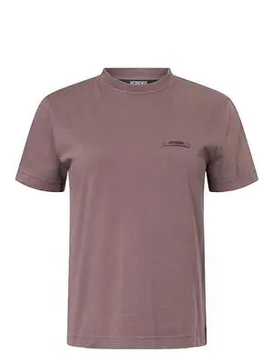 Jacquemus Le T-shirt Grosgrain-logo Cotton-jersey T-shirt - Brown