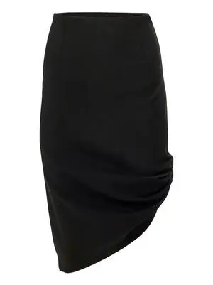 Carolina Herrera Asymmetric Gathered Short Skirt - Black