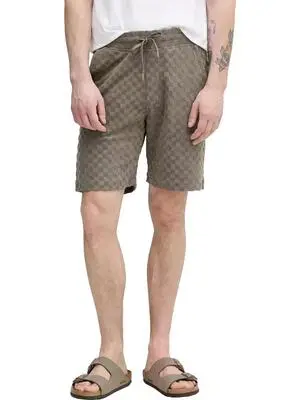 LINDBERGH Checkerboard-pattern Drawstring Shorts - Brown