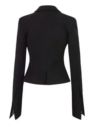 SSHEENA Pointed-lapel Split-sleeve Blazer - Black
