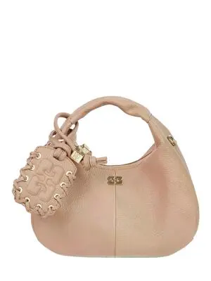 GANNI Mini Hobo Bag In Grained Brown - Neutrals