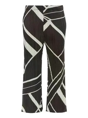 Issey Miyake Fold Line Abstract-print Pleated Trousers - Grey