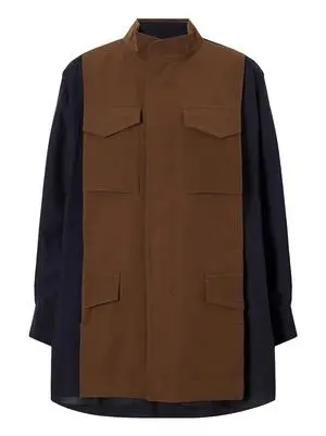 Sacai Crepe-trimmed Woven Shirt - Multi