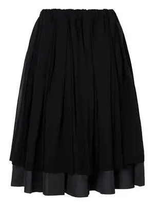 Comme Des Garçons Layered Gathered Georgette And Organza Midi Skirt - Black