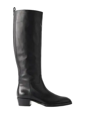 JIMMY CHOO Mave 45 Leather Knee Boots - Black