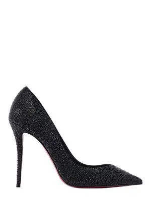 CHRISTIAN LOUBOUTIN La Pigalle 100 Crystal-embellished Leather Pumps - Black