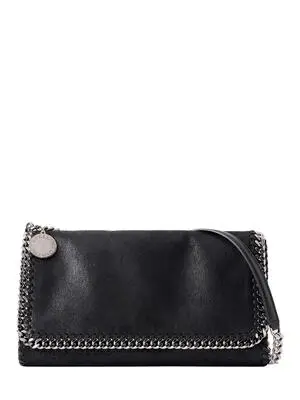 Stella McCartney Flabella Flap Vegetarian Material Shoulder Bag - Black