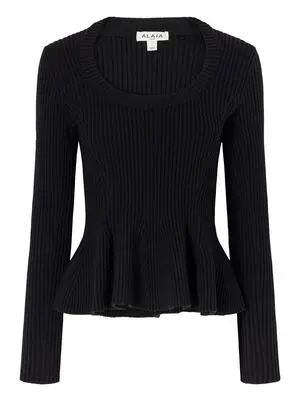 Alaïa Ribbed Wool-blend Sweater - Black