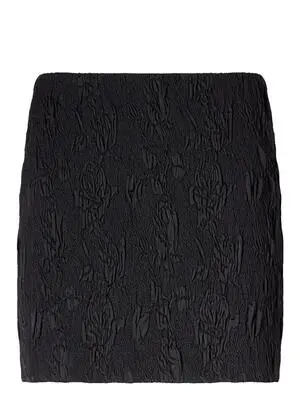 Balmain Floral-jacquard Cloque Mini Skirt - Black