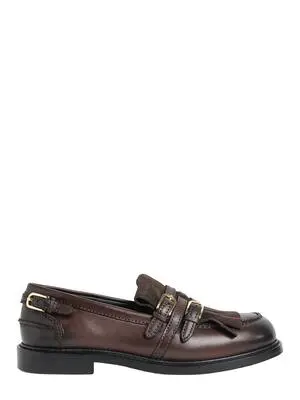 SANDRO Leather Buckled Loafers