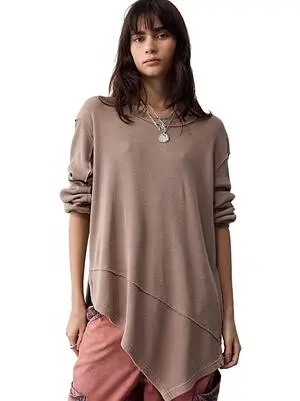 We The Free We The Free On Your Side Asymmetric Thermal At Free People In Dark Green Stucco
