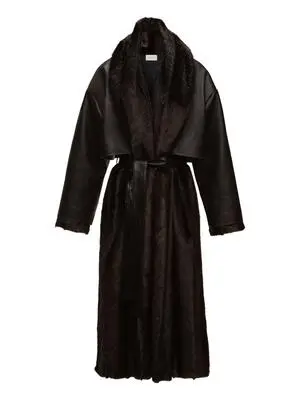 Magda Butrym Layered Faux-fur Coat - Brown