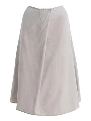DEIJI STUDIOS Striped Cotton Midi Wrap Skirt L