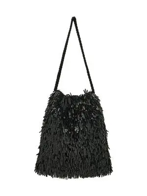 LIZZIE FORTUNATO Sequined Gala Bag - Black