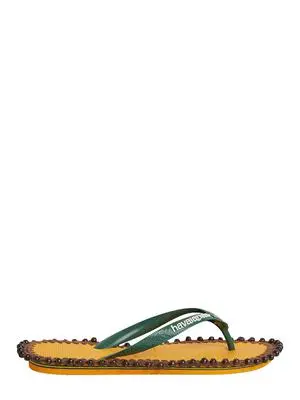 Tresse X Havaianas Avaia Wood-beaded Rubber Sandals - Yellow