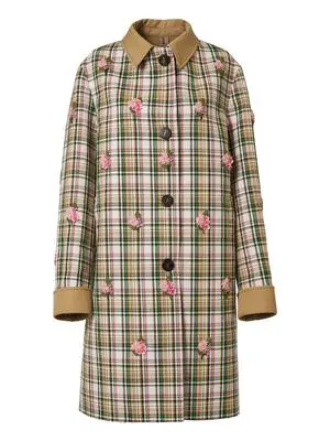 Carolina Herrera Embroidered Check Plaid Tailoring Coat - Multi