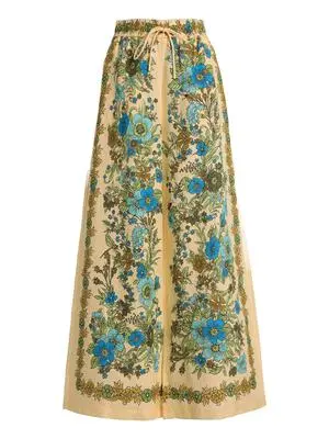 ALEMAIS Sophia Printed Linen Wide-leg Pants - Multi