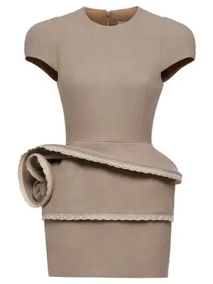 Magda Butrym Folded Detail Linen Mini Dress - Taupe