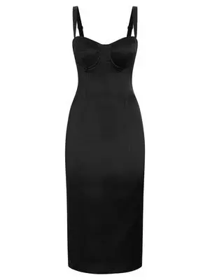 Dolce & Gabbana Satin Dress Dresses Satin - Black