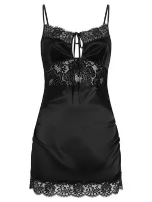 Dolce & Gabbana Stretch Satin Dress Dresses Satin - Black