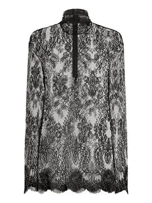 Dolce & Gabbana Chantilly Lace Top Collection - Black