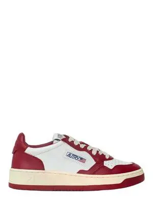 AUTRY Medalist Low Colour-block Leather Sneakers - Red