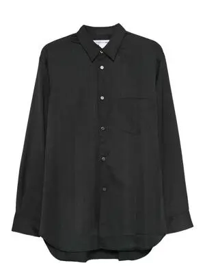 Comme Des Garçons Pinstriped Patch-pocket Shirt - Black