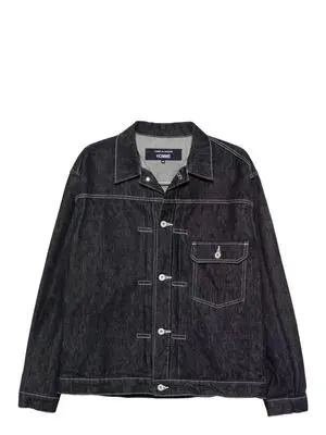 Comme Des Garçons Contrast-stitch Denim Jacket - Blue
