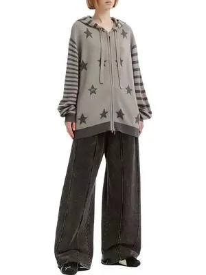 MINI CREAM Panelled Wide-leg Track Pants - Black