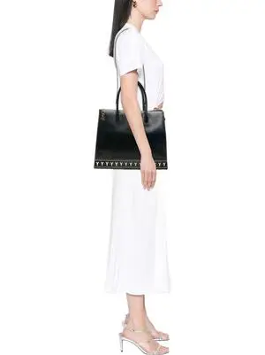 Saint Laurent 20th Century Calfskin Y Cut Out Tote Satchel - Black