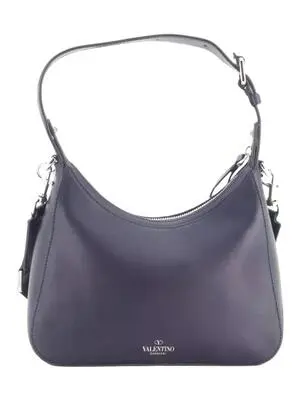 Valentino Garavani Vltn Printed Leather Small Hobo Bag - Blue