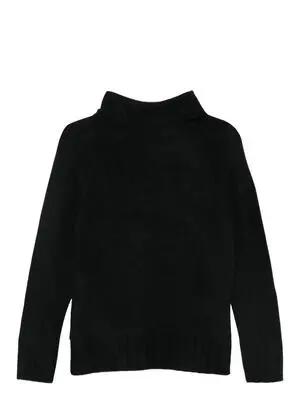 VELA SHOP Roll-neck Raglan-sleeve Sweater - Black