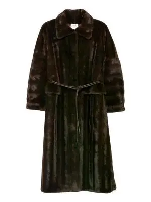 VALENTINI 1972 Faux-fur Belted Coat - Brown