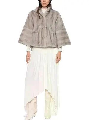 VALENTINI 1972 Faux-fur Drawstring Coat - Grey