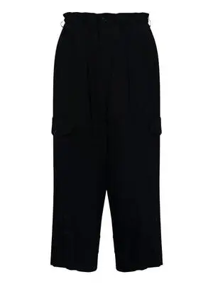 Yohji Yamamoto Button-detail Cargo Trousers - Black