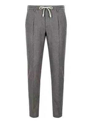 Eleventy Drawstring Pleated Trousers - Grey