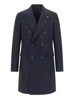 Peserico Double-breasted Coat - Blue
