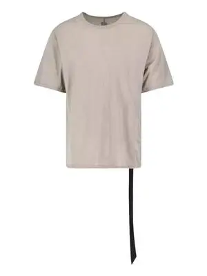 Rick Owens Logo-patch Strap-detail T-shirt - Neutrals