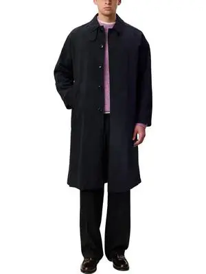 LES DEUX Shiny Single-breasted Coat - Black