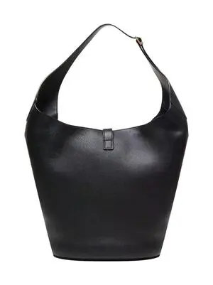 Saint Laurent Le 5 À 7 Leather Shoulder Bag - Black