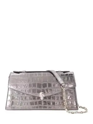 ALEXANDER MCQUEEN Skull Crocodile-effect Tote Bag