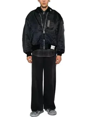Mihara Yasuhiro Panelled Layered-effect Bomber Jacket - Black