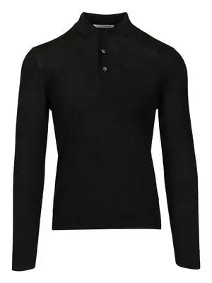 Al Duca D'aosta Long-sleeve Knitted Polo Shirt - Black