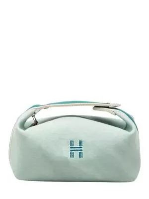 Hermès 20th Century Small Toile Bride A Brac Case Vanity Bag - Blue