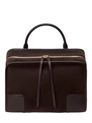 Loewe Amazona 180 Suede Handbag - Brown