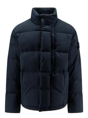 STONE ISLAND Cotton Nylon Tela Down Jacket With Iconic Patch